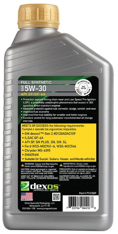 Full Synthetic dexos SAE 5W-30 SP/GF-6 - PureGuard
