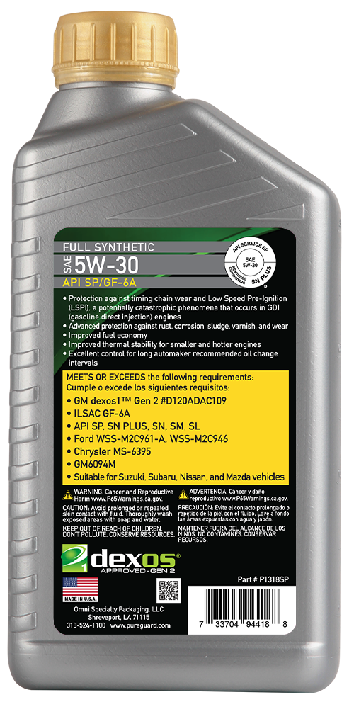Full Synthetic dexos SAE 5W-30 SP/GF-6 - PureGuard